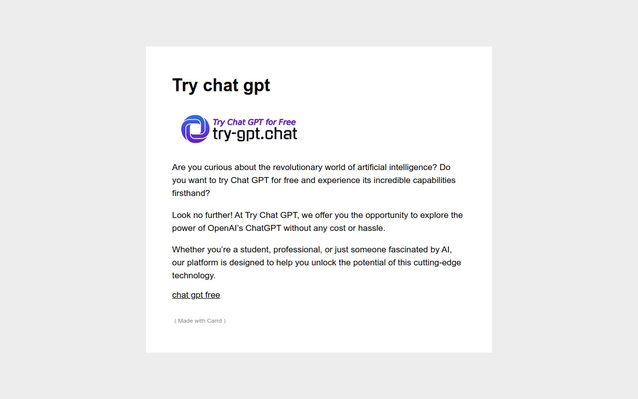Try chat gpt